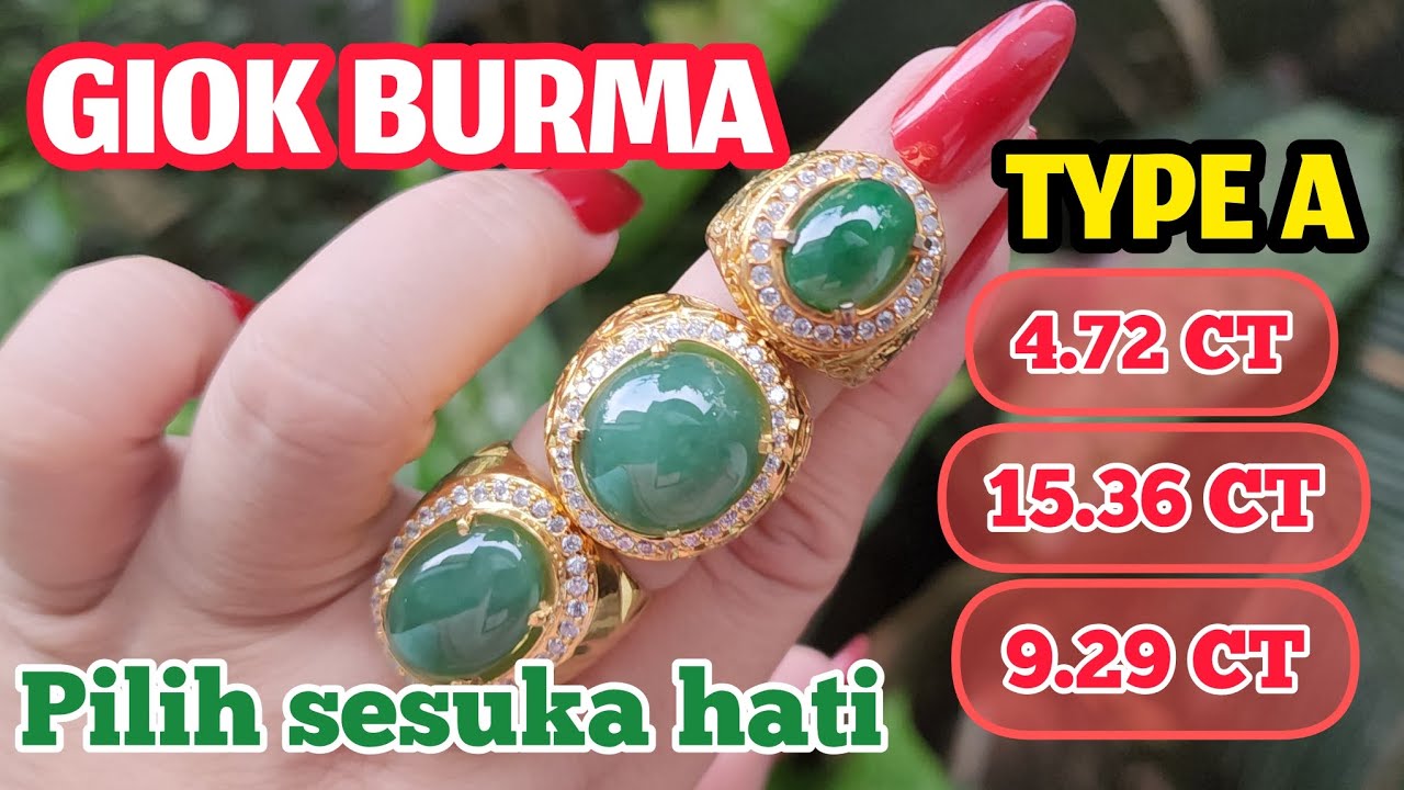 Giok burma Asli Giok burma Type A batu giok asli jade jadeite Cincin ...
