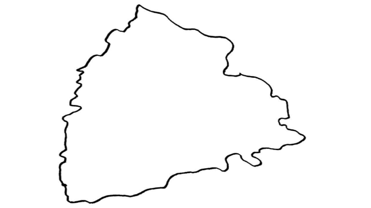 How to Draw Telangana Outline Map | Easy Step by Step Drawing | State ...