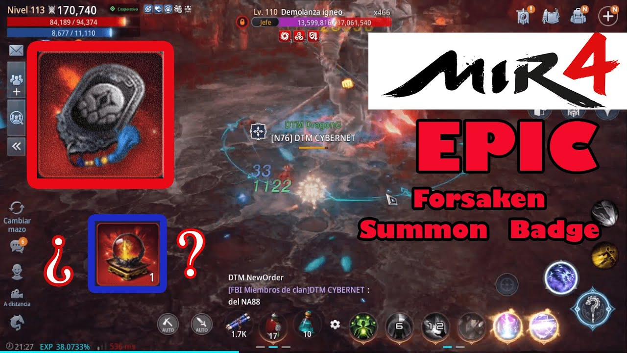 Mir4 Epic Forsaken Summon Badge (Army Flame Spearfiend) - Any epic ...