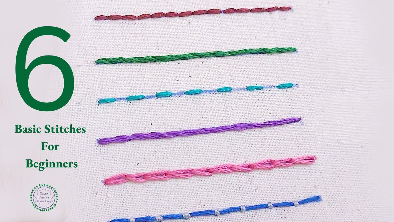 Learn 6 Easy Basic Hand Embroidery Stitches for Absolute Beginner ...