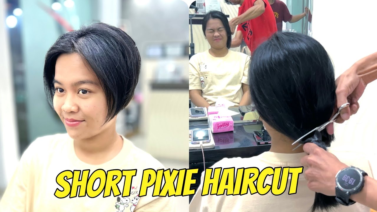 SHORT PIXIE HAIRCUT | POTONG RAMBUT BONDOL | Short Haircut | ASMR | DIY ...