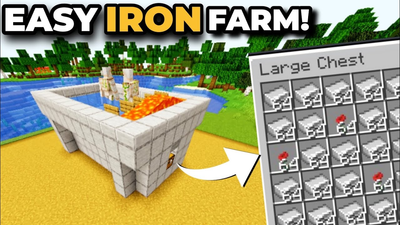 Minecraft Easy IRON FARM 1.21 JAVA & Bedrock - YouTube