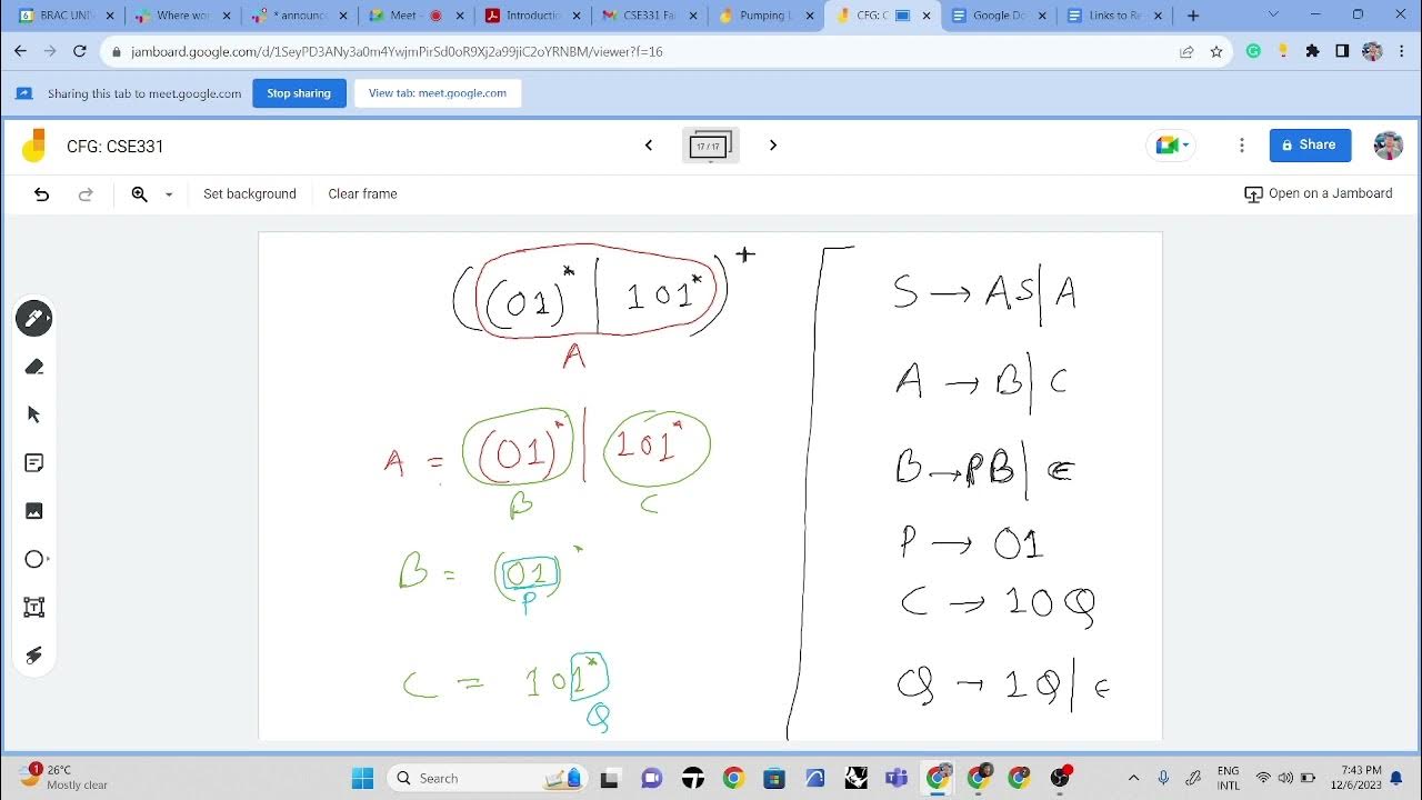 FHZ CSE331 Online Class 13 : RegEx to CFG | Farhan Feroz - YouTube