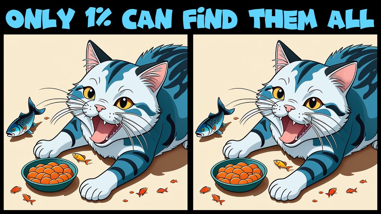 Find 3 Differences 🔍 Attention Test 🤓 The Cat Challenge 🧩 Round 317 ...
