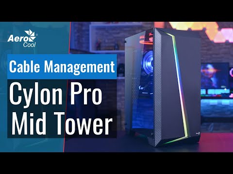 AeroCool Cylon Pro Mid Tower Case - Opening Cable Management Panel