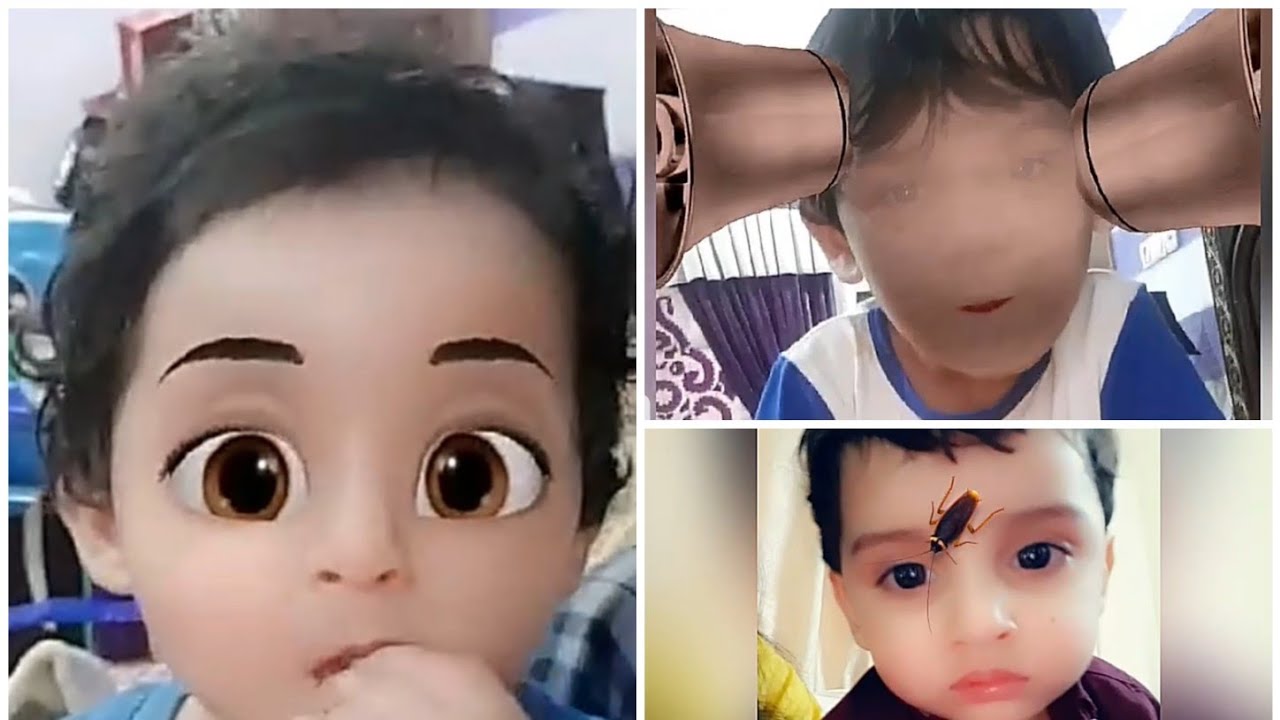 kids trying different snapchat filters. siren head, cockroach and much ...