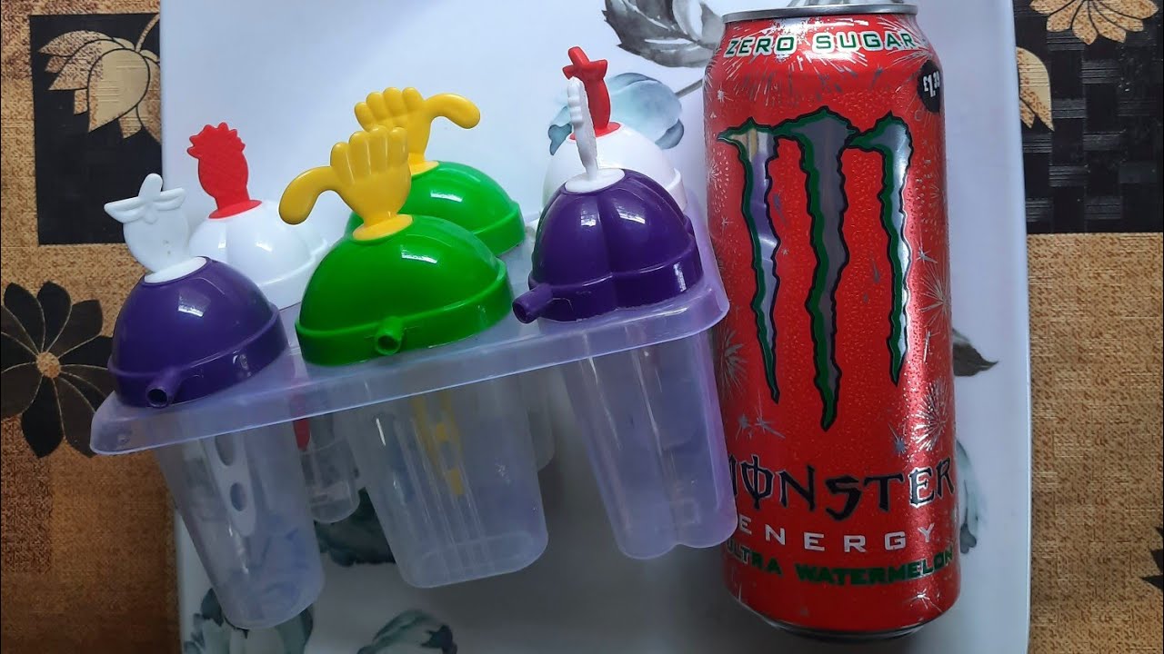 Monster Watermelon Energy drink ice popsicle - YouTube