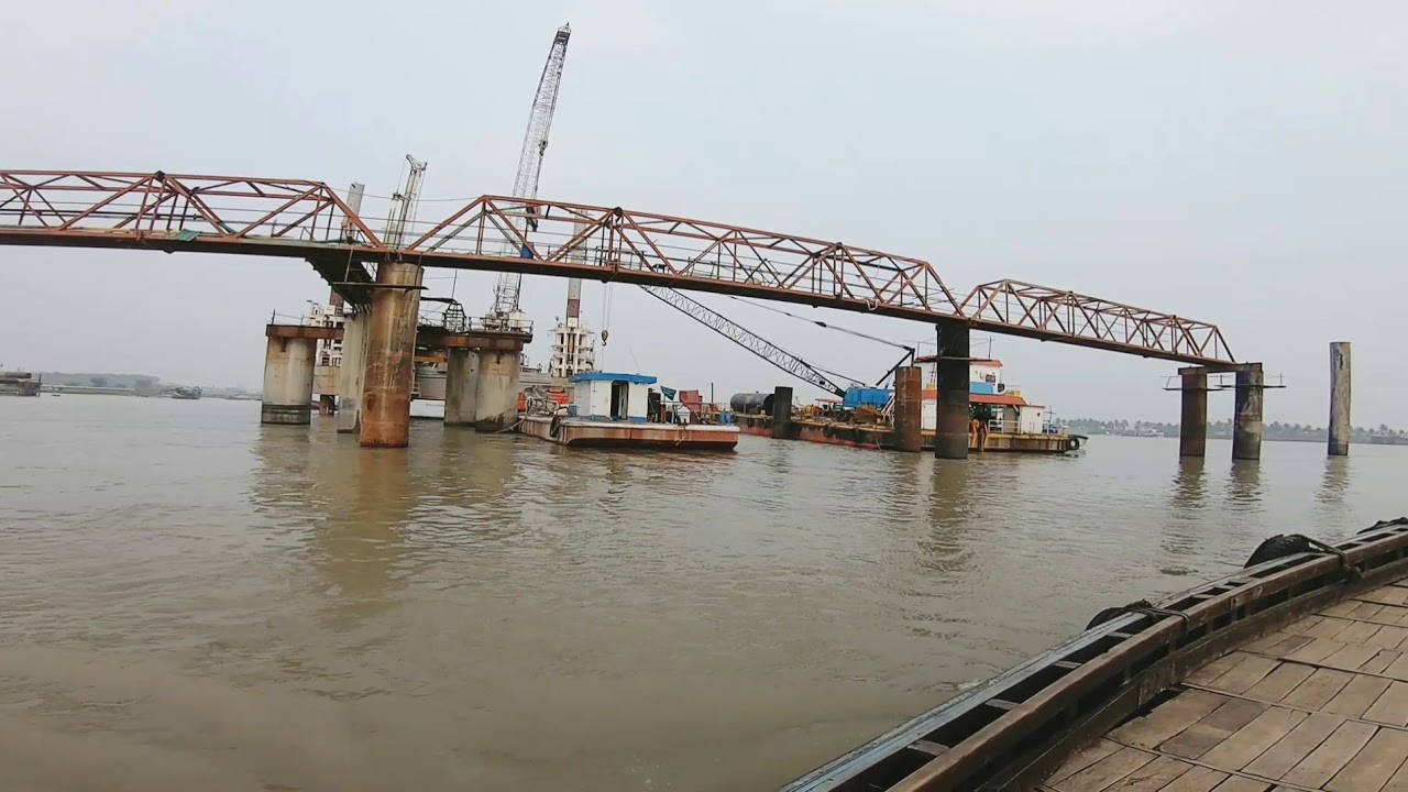 Khulna-Mongla Railway Bridge (River View) || Khulna-Mongla Railway ...