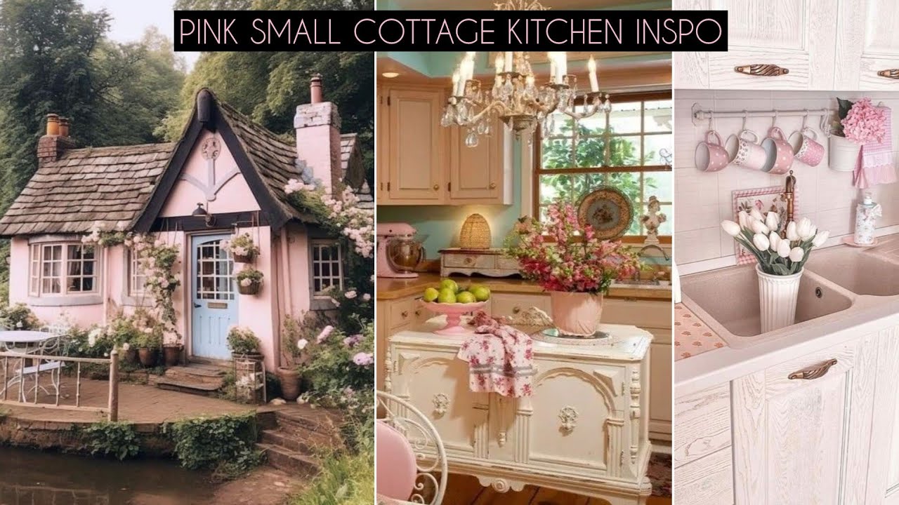 HomeTour Romantic Pink Small Kitchen Ideas Shabby Chic-Inspired | Small ...