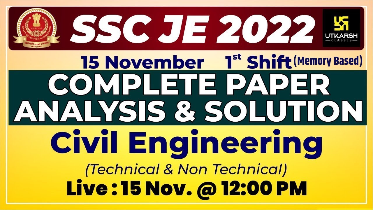 SSC JE 2022 Paper Solution Civil Engineering 15 Nov 1st Shift SSC ssc-je-2022-paper-solution-civil-engineering-15-nov-1st-shift-ssc