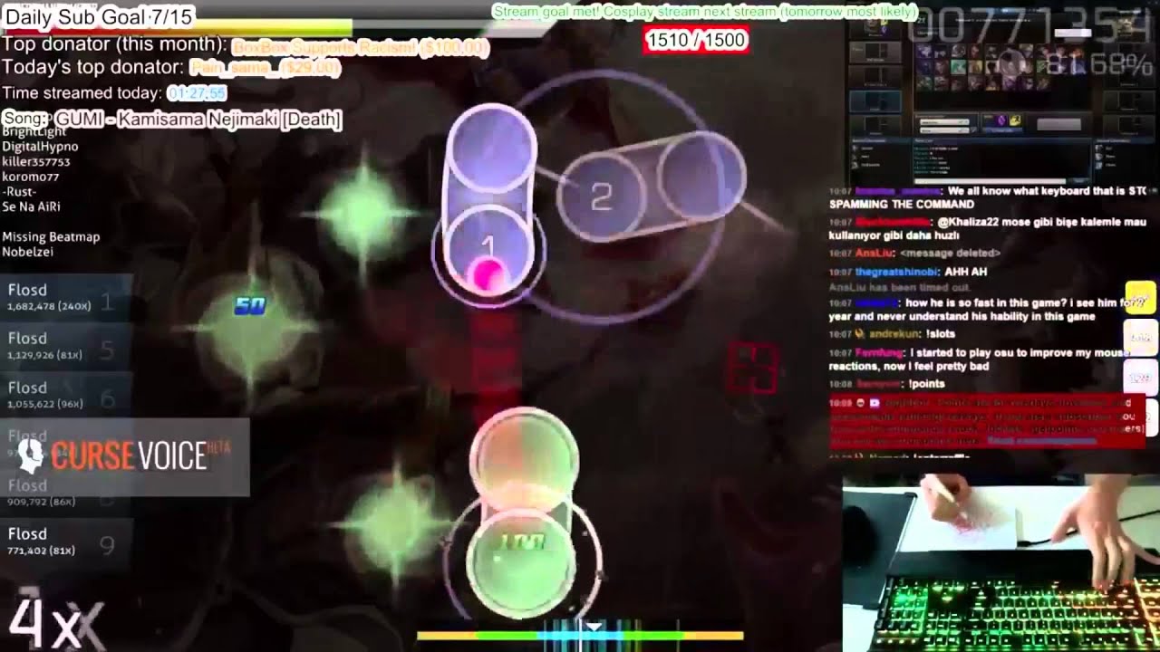 Boxbox Osu! skills and drawing at same time! - YouTube