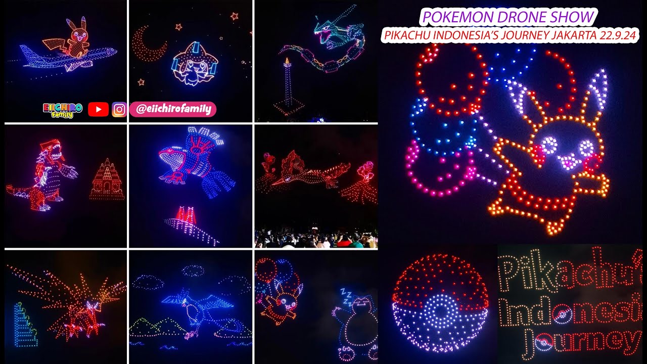 POKEMON DRONE SHOW PIKACHU'S INDONESIA JOURNEY JAKARTA 22 SEPTEMBER ...