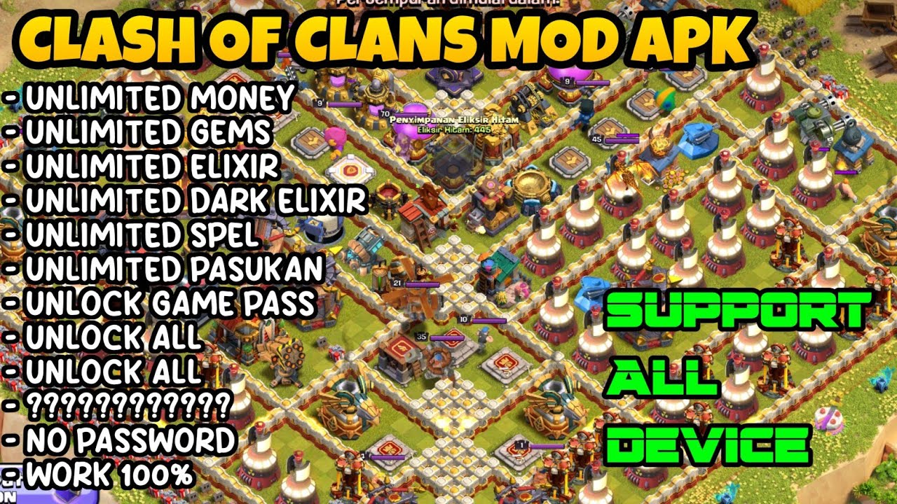 NEW UPDATE!! DOWNLOAD COC MOD APK VERSI TERBARU UNLIMITED MONEY UNLOCK ...