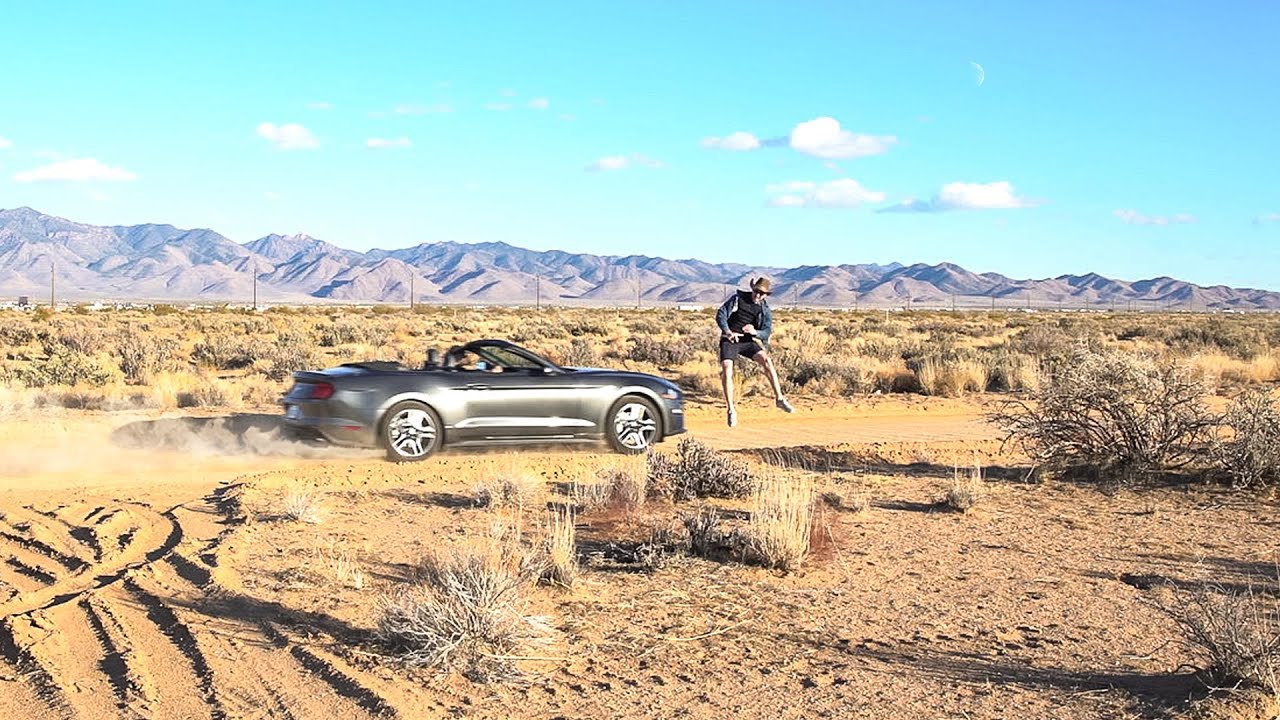 Ford Mustang car jump stunt goes wrong [DON'T TRY AT HOME] - YouTube