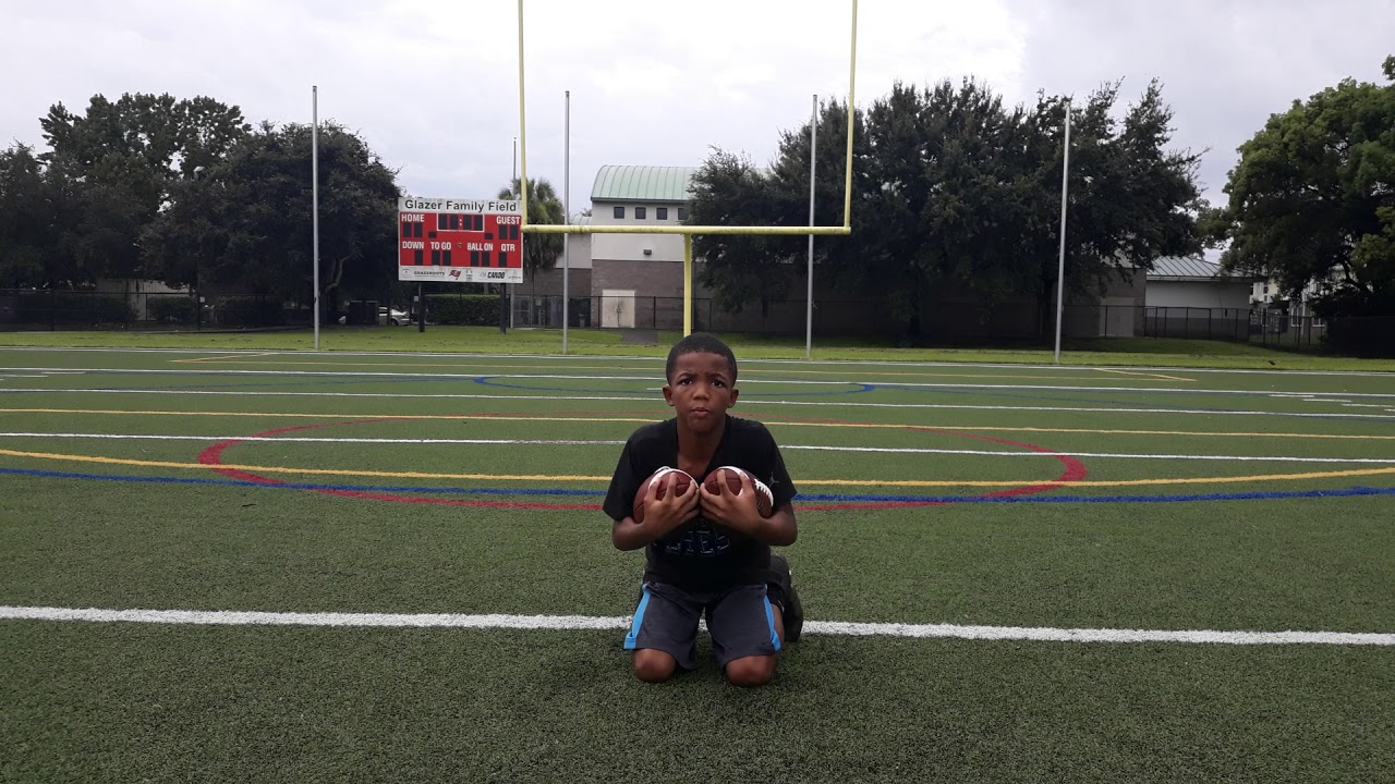 Tampa Jaguars (Tampa, Florida) 9U QB/RB Kalen Mitchell working on his ...