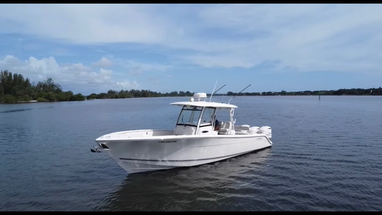 2016 COBIA 344 CC w/ TRIPLE YAMAHA 300 (450 HRS!) - YouTube