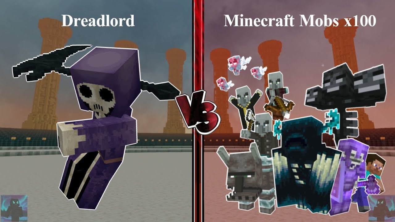 Mob Battle, Dreadlord vs Every 100 Minecraft Mobs - YouTube