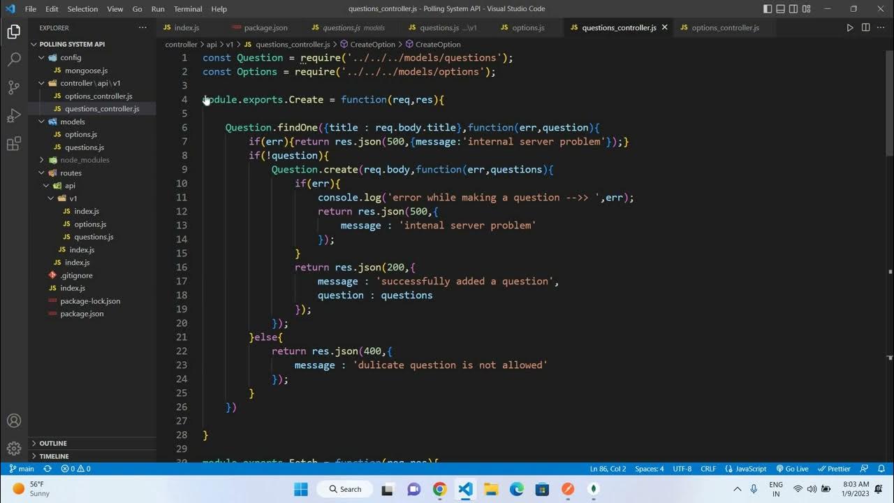 Backend Project Polling System Api Youtube