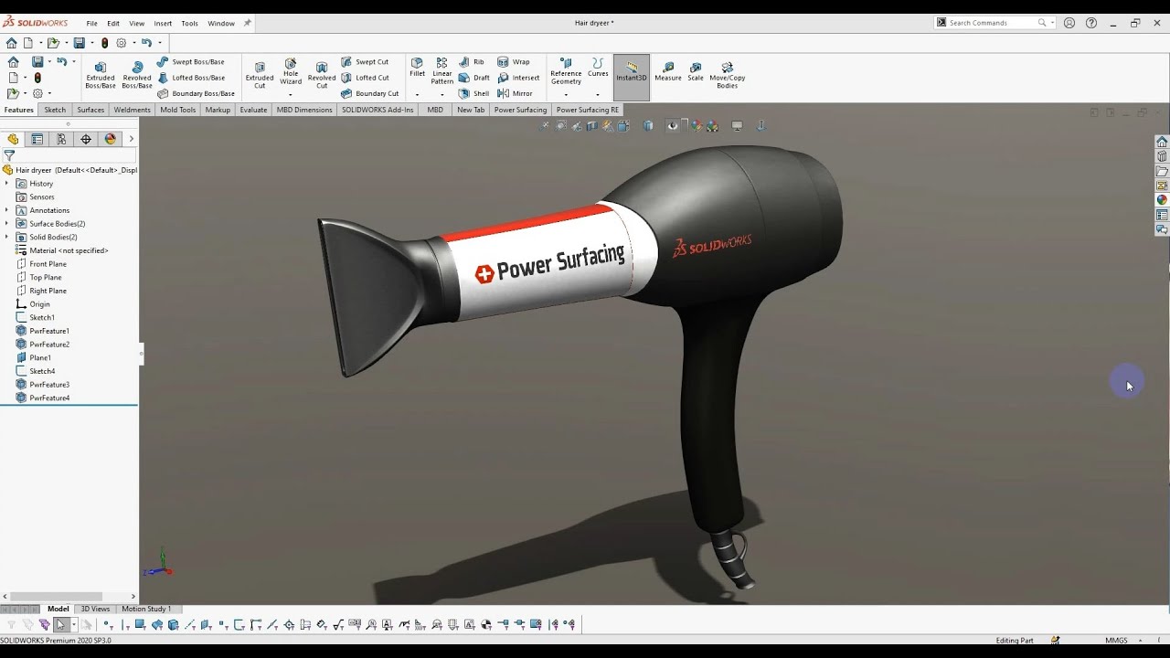 How to Model a Hair Dryer with SOLIDWORKS - YouTube