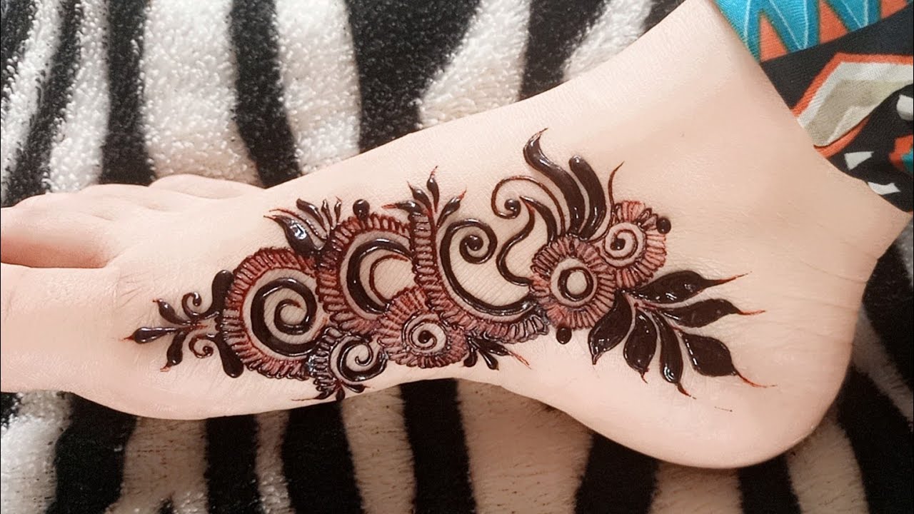 Easy & simple pair ki mehndi design | mehndi ka design | feet mehndi ...