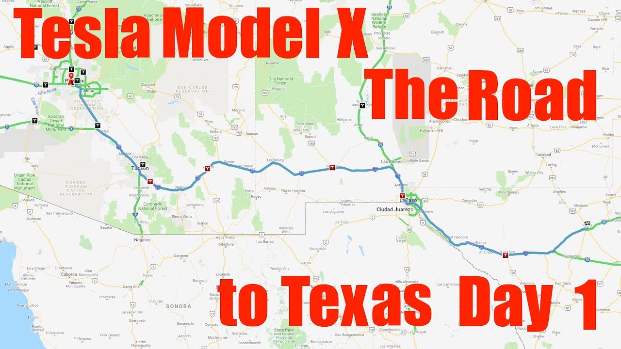 Tesla Model X the Road to Texas Day 1 - YouTube