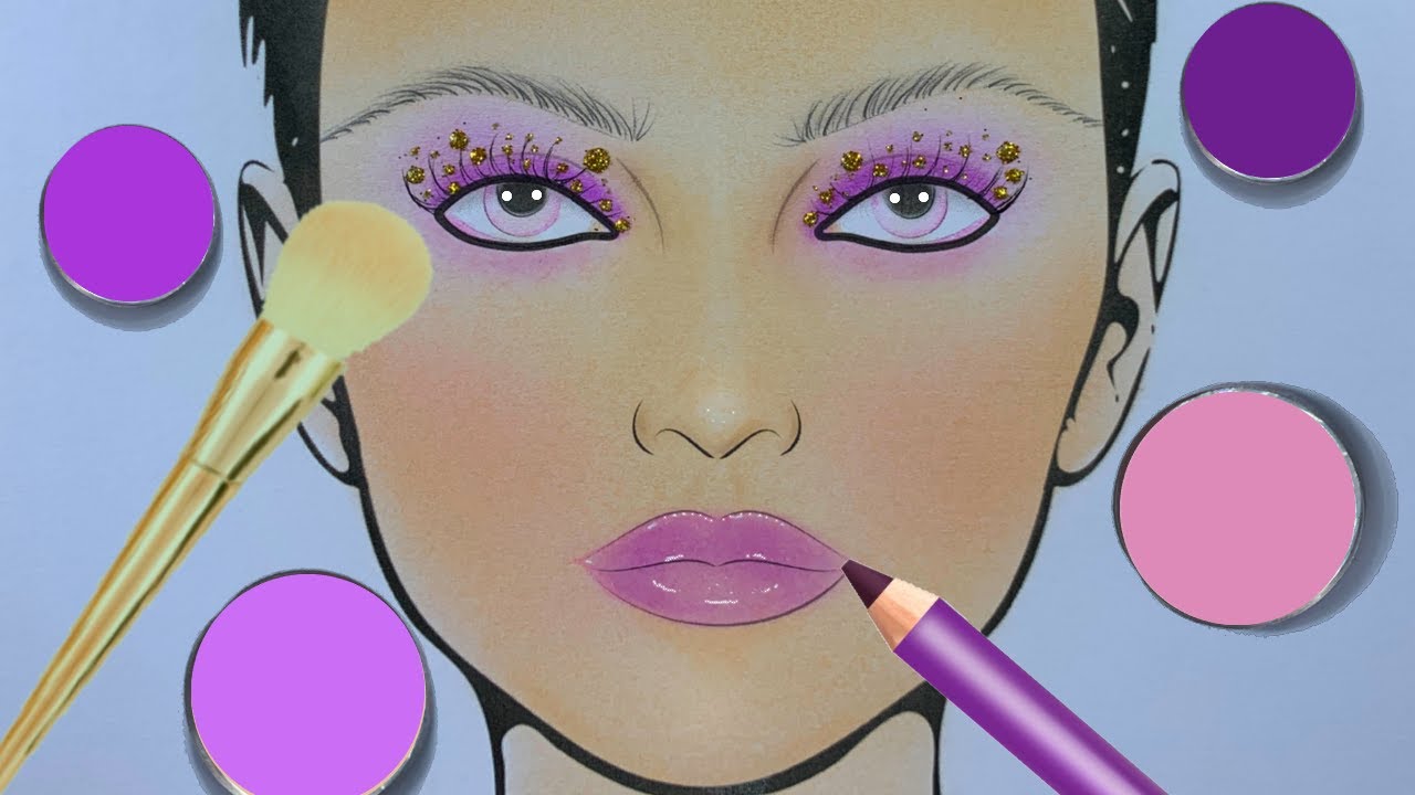 A Monochromatic Face Chart Makeup With Lots Of Glitter - YouTube