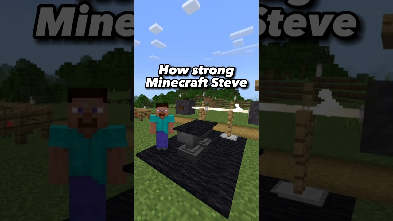Minecraft Steve is STRONG! #minecraft #minecraftbuilding # ...