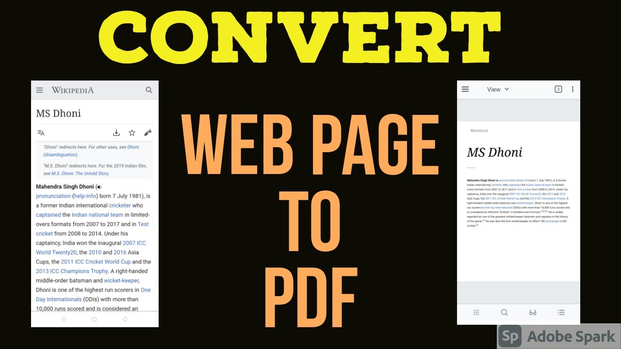 CONVERT WEB PAGE TO PDF - YouTube