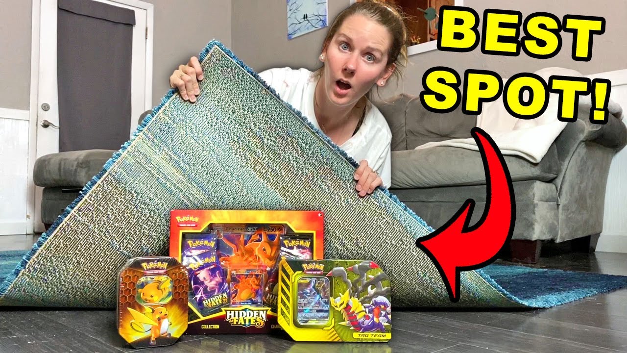 Best HIDING SPOT For Hidden Pokemon Cards in a HOUSE! (opening packs ...