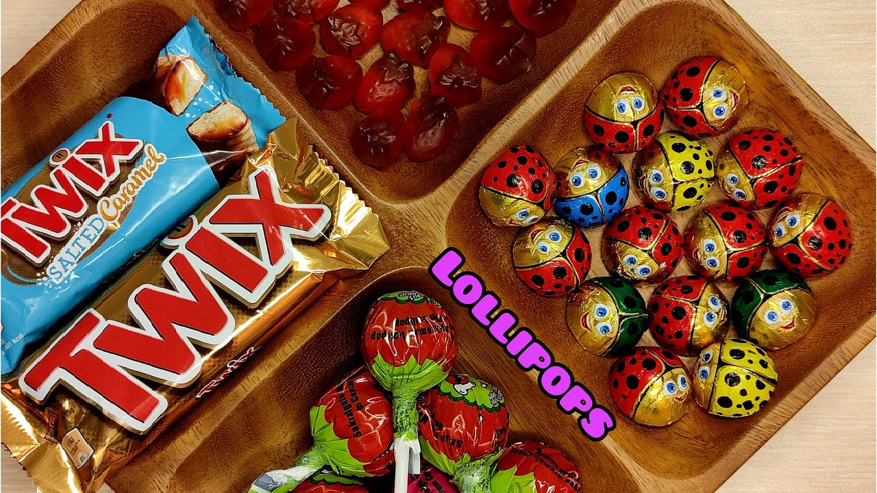 😍🍬ASMR|| Filling platter with chocolates|| Salted caramel Twix ...