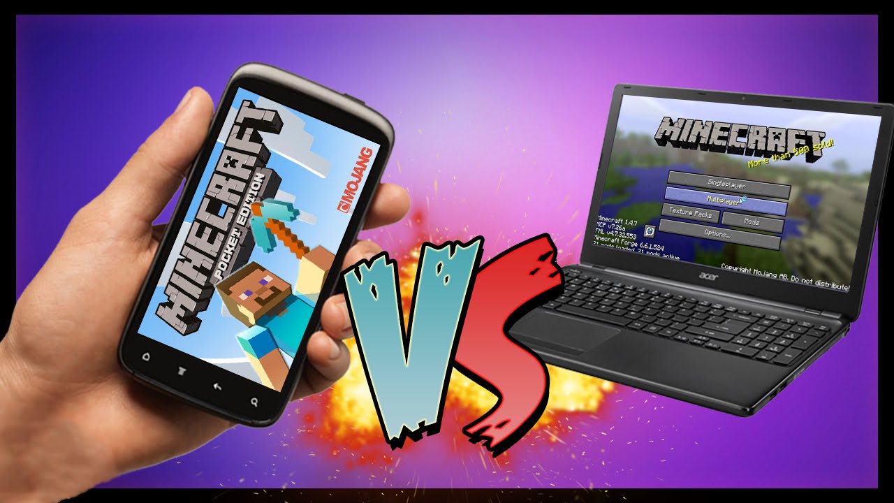 11 DIFERENÇAS EM MINECRAFT POCKET EDITION E MINECRAFT DE PC!! - YouTube