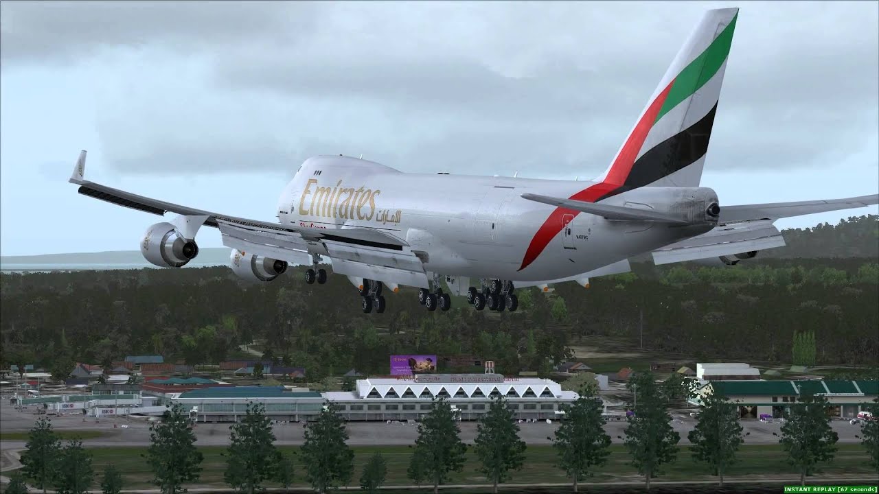 Emirates SkyCargo 747-400F landing at Phuket (FSX) - YouTube