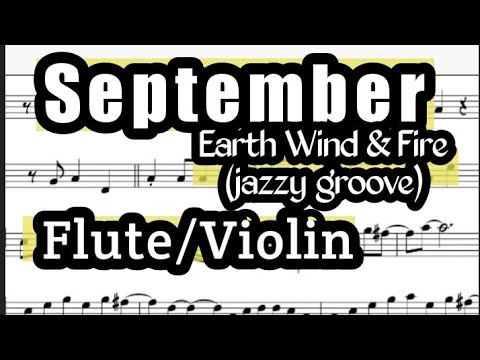 September Flute or Violin Sheet Music Backing Track Play Along ...