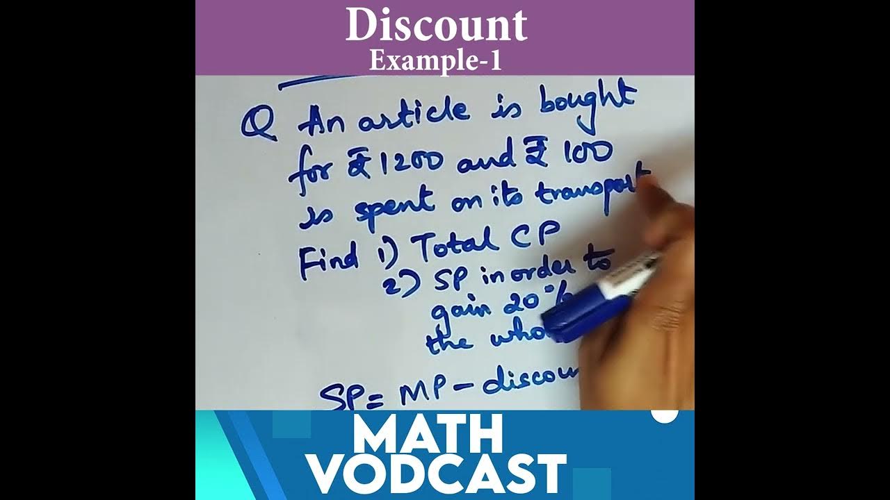 discount class 7 icse | discount formula | cbse | maths question ...