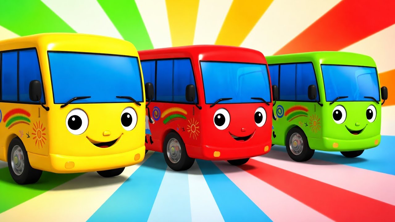 10 Little Buses | Wheels On The Bus | KidssVenture - Nursery Rhymes ...