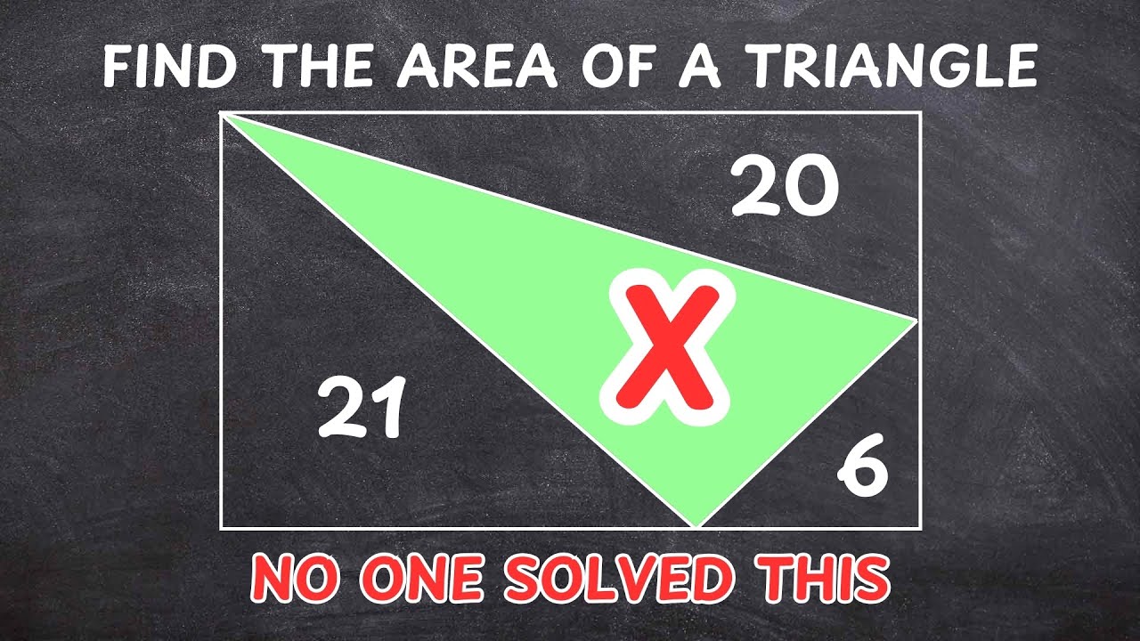 No One Solved This! HOW TO Find the Area of the Triangle Inside the ...