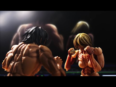 Attack on Titan - Titan Eren vs Female Titan Stop Motion