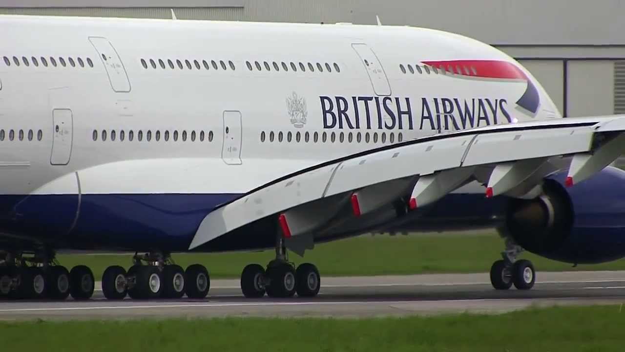 British Airways Airbus A380 G-XLEA Takeoff and Landing - Test Fly 2013 ...