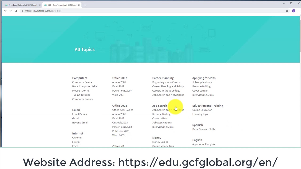 Intro GCF Learn Site for Excel - YouTube
