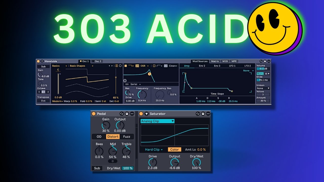 Pro-Level 303 Acid Sound in Ableton — Stock Plugins Only - YouTube