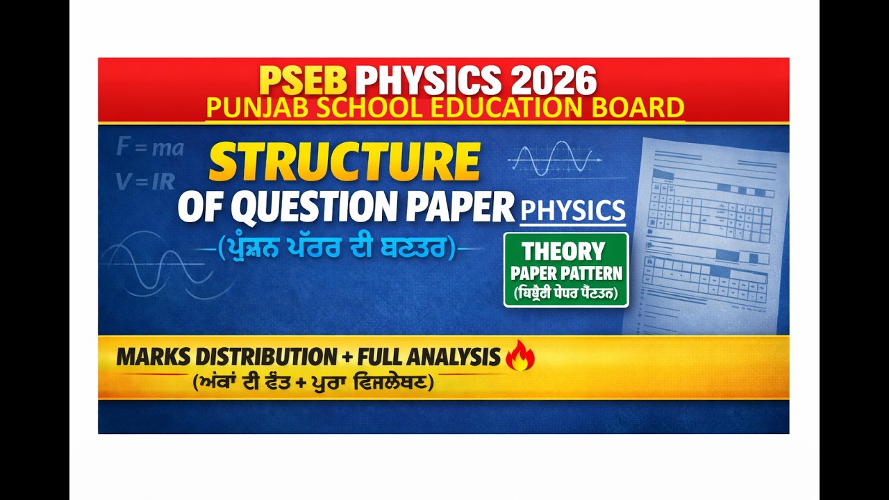 #PSEB class 12 Physics – Complete Theory Paper Structure & Marks ...