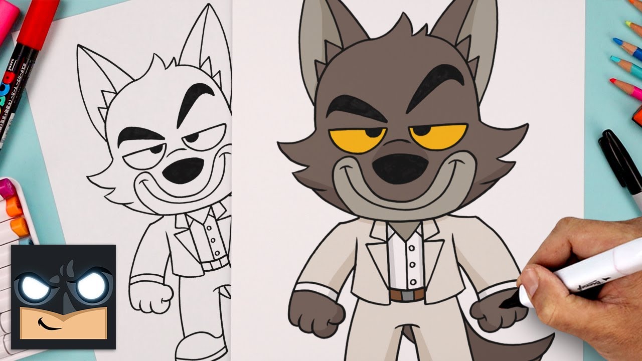 How To Draw Mr Wolf | The Bad Guys - YouTube