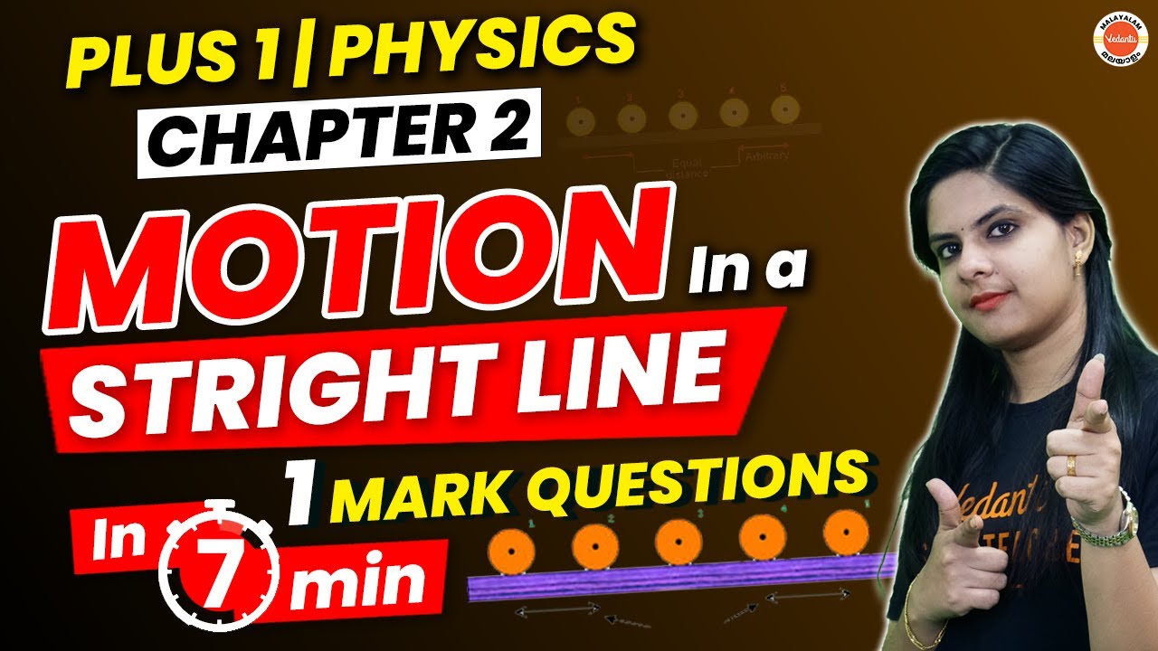 Sure Shot 1 Marks Questions Of Motion In A Straight Line | Plus One ...