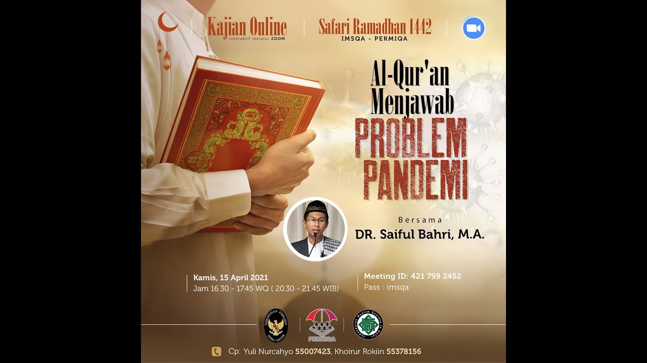 Ust. DR. Saiful Bahri, M.A. - Al- Qur'an Menjawab Problem Pandemi - YouTube