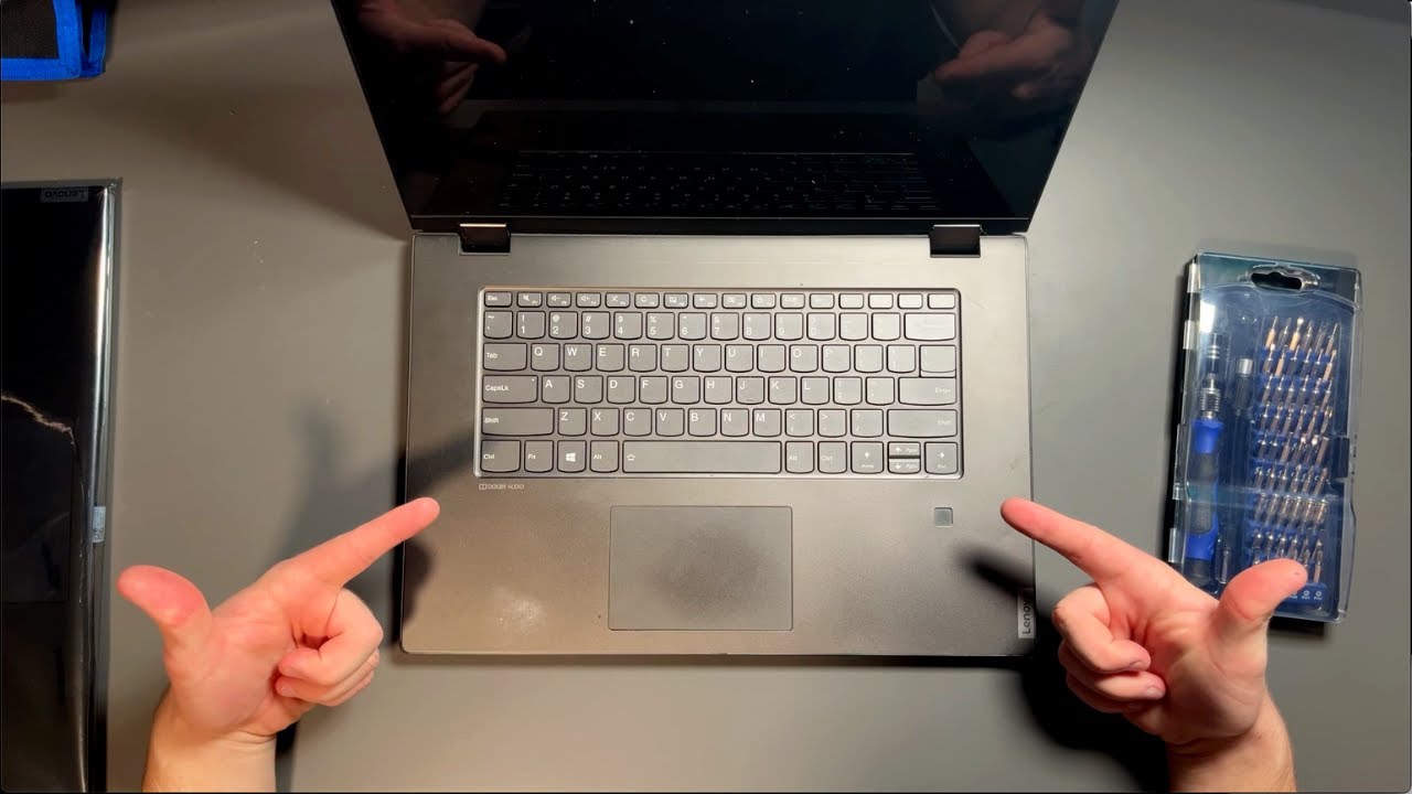 How to replace your LAPTOP KEYBOARD, touchpad, and fingerprint sensor ...