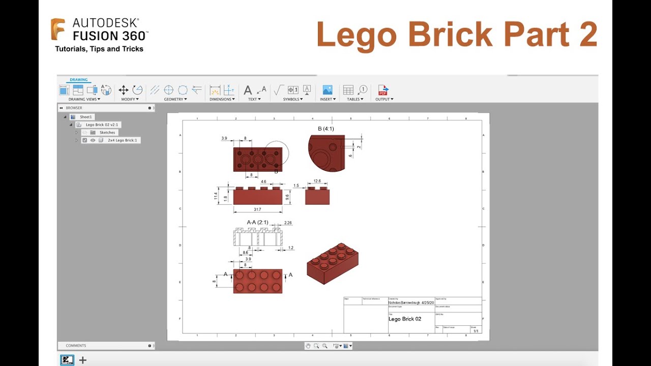 Fusion 360 - Dimensioned Drawings (Part 02) - YouTube