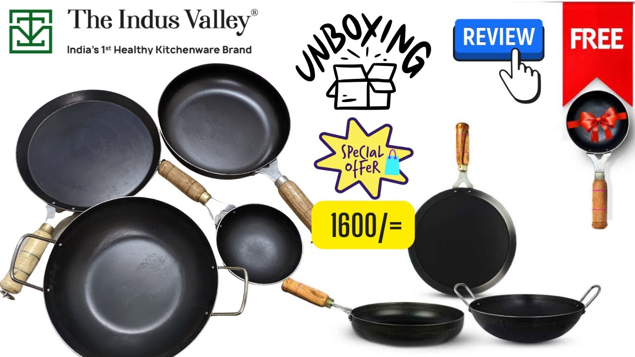 The Indus Valley Pure Iron Cookware Set Unboxing and Reviews | Iron ...