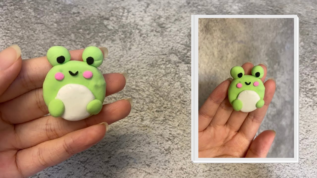 DIY: How to Make a Cute Frog with Air-Dry Clay - YouTube