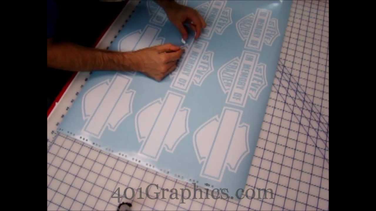 Weeding vinyl graphic decals - YouTube