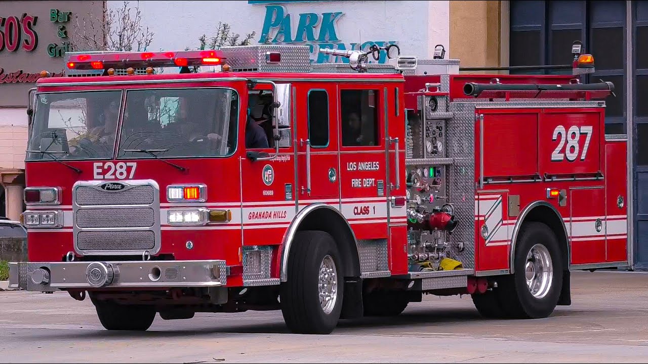 LAFD Engine 287 Responding - YouTube